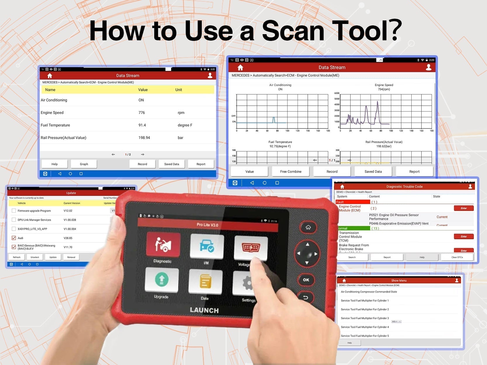 How to Use a Car Scan Tool, Launch PRO lite V3.0 Vident iAuto701 ...