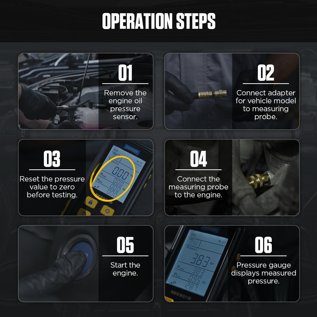 AUTOOL PT620 Engine Oil Pressure Gauge 0-426 PSI Digital Display ...