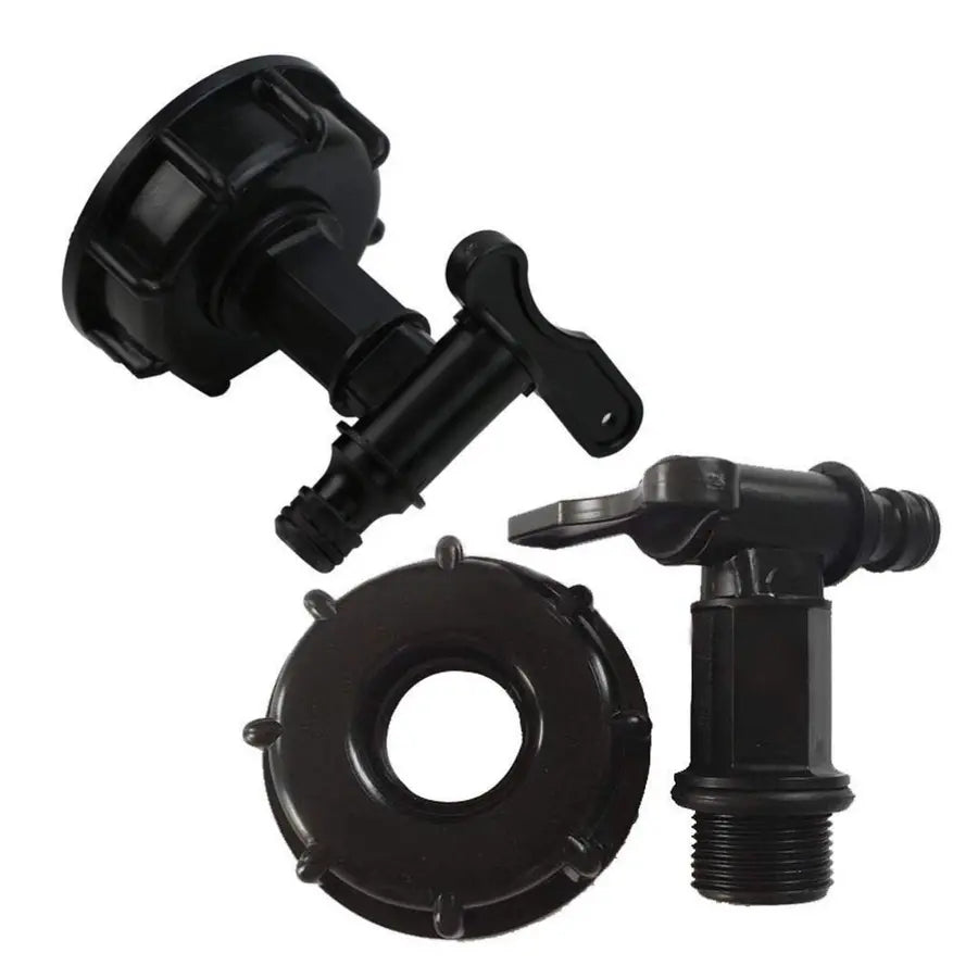 IBC 1000L Black Garden Water Tank Hose Adapter - FairTools